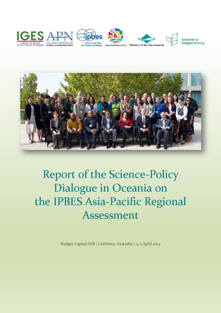Report of the Science-Policy Dialogue in Oceania on the IPBES Asia ...