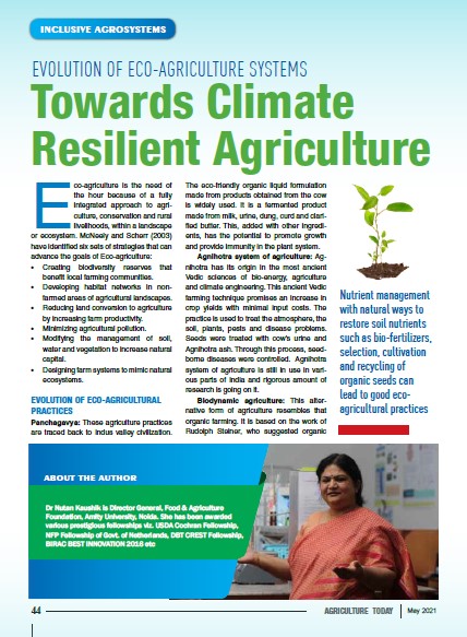 Evolution of eco-agriculture systems: Towards climate resilient ...
