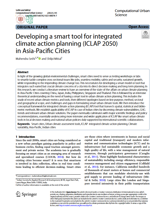 Developing a smart tool for integrated climate action planning (ICLAP ...