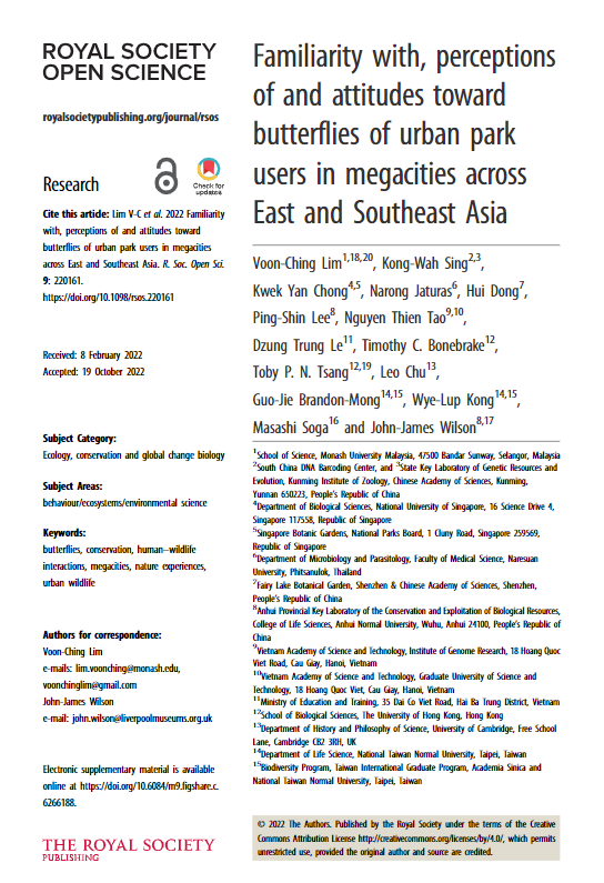 Familiarity with, perceptions of and attitudes toward butterflies of ...