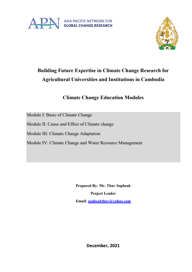 Climate Change Education Modules | Asia-Pacific Network for Global Change Research