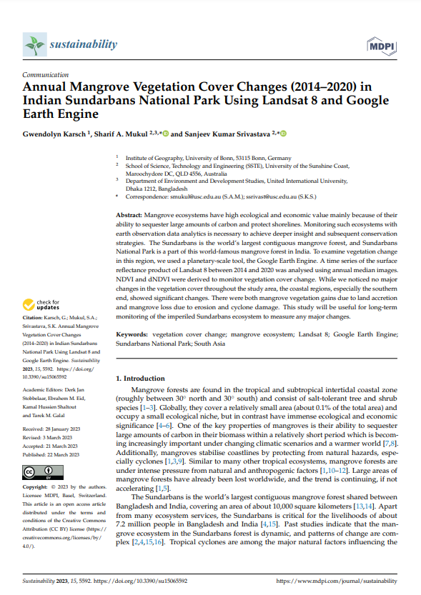 Annual mangrove vegetation cover changes (2014–2020) in Indian ...