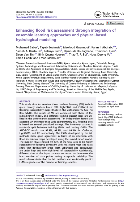Enhancing flood risk assessment through integration of ensemble learning approaches and physical ...