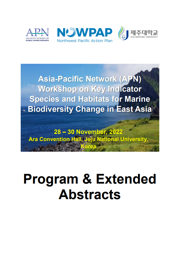 Event program: Workshop on Key Indicator Species and Habitats for Marine Biodiversity Change in ...