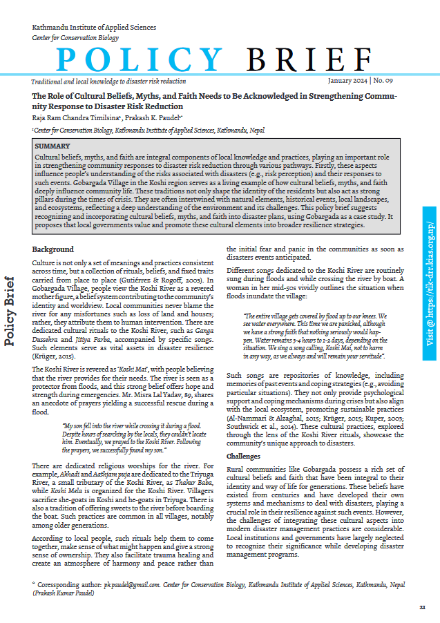 Policy brief: The Role of Cultural Beliefs, Myths, and Faith Needs to ...