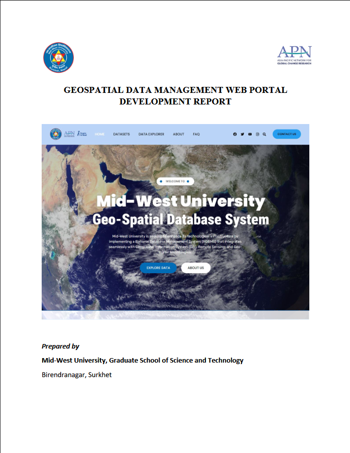 Geospatial Data Management Web Portal Development Report | Asia-Pacific Network for Global ...