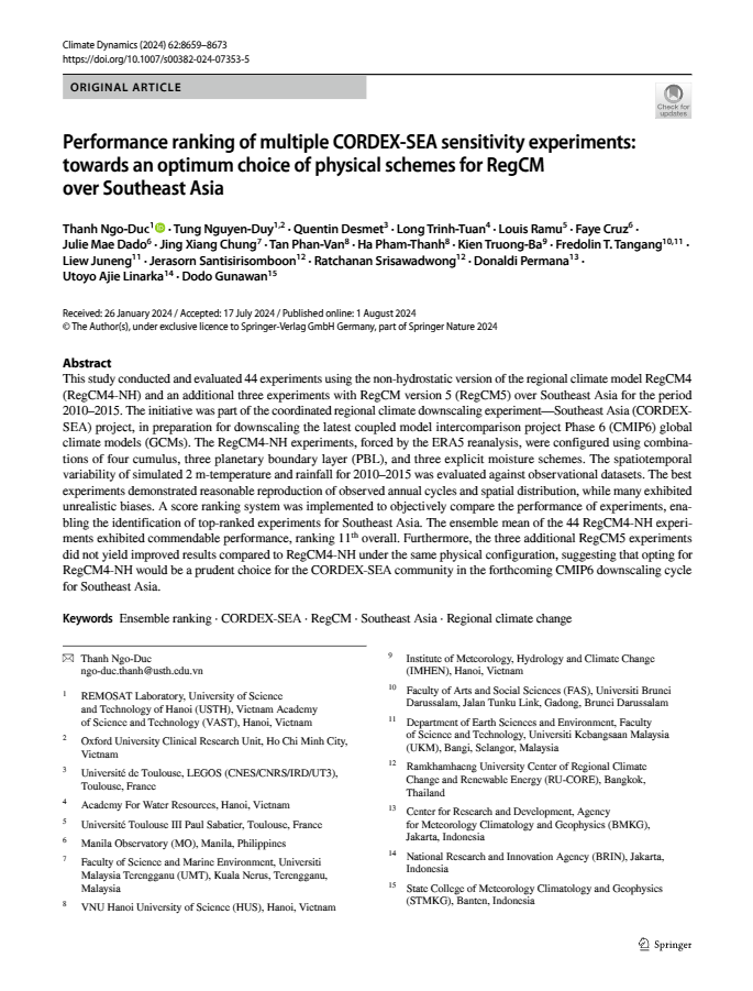 Performance Ranking Of Multiple Cordex Sea Sensitivity Experiments Towards An Optimum Choice Of