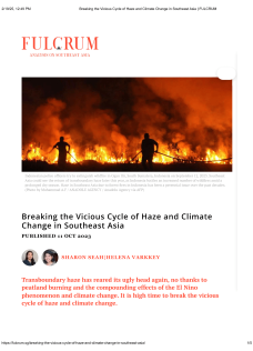 Breaking the vicious cycle of haze and climate change in Southeast Asia ...