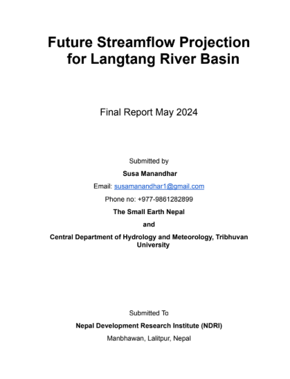 Case Study Report: Future streamflow projection for Langtang River ...
